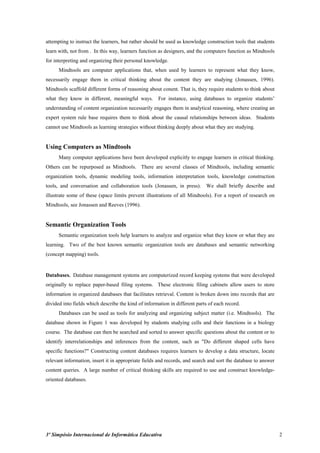 Computers as mindtools for engaging learners in critical learning | PDF