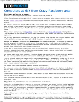 Computers At Risk From Crazy Ants | PDF