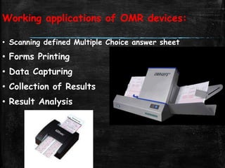 OCR, OMR and Track Ball Working Principals | PPTX