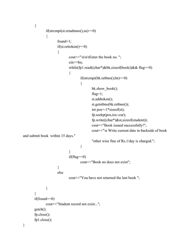 Computer science Project for class 11th and 12th(library management system) | PDF | Programming ...