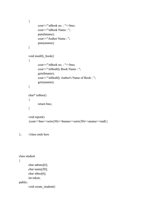 Computer science Project for class 11th and 12th(library management system) | PDF | Programming ...