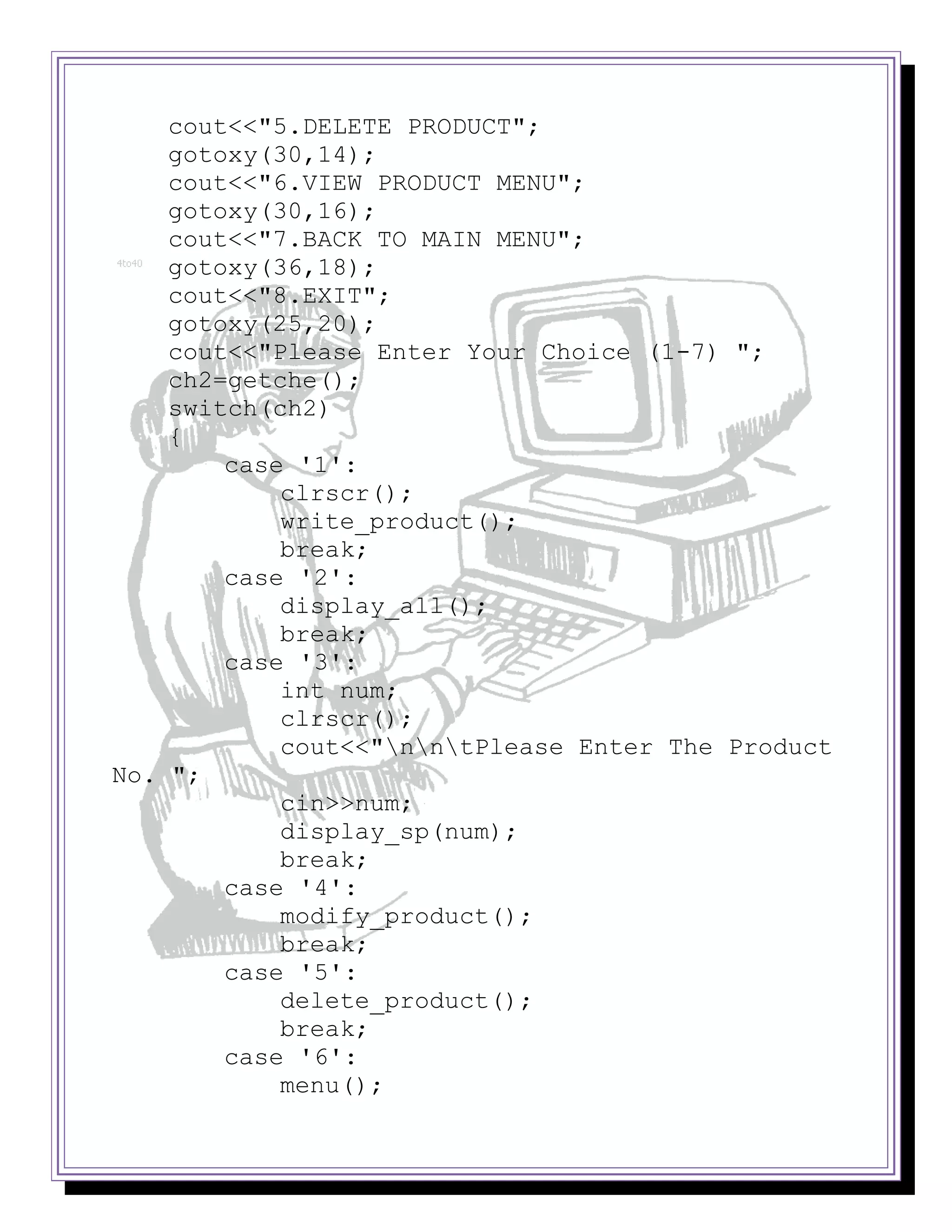 Computer science class 12 project on Super Market Billing | PDF