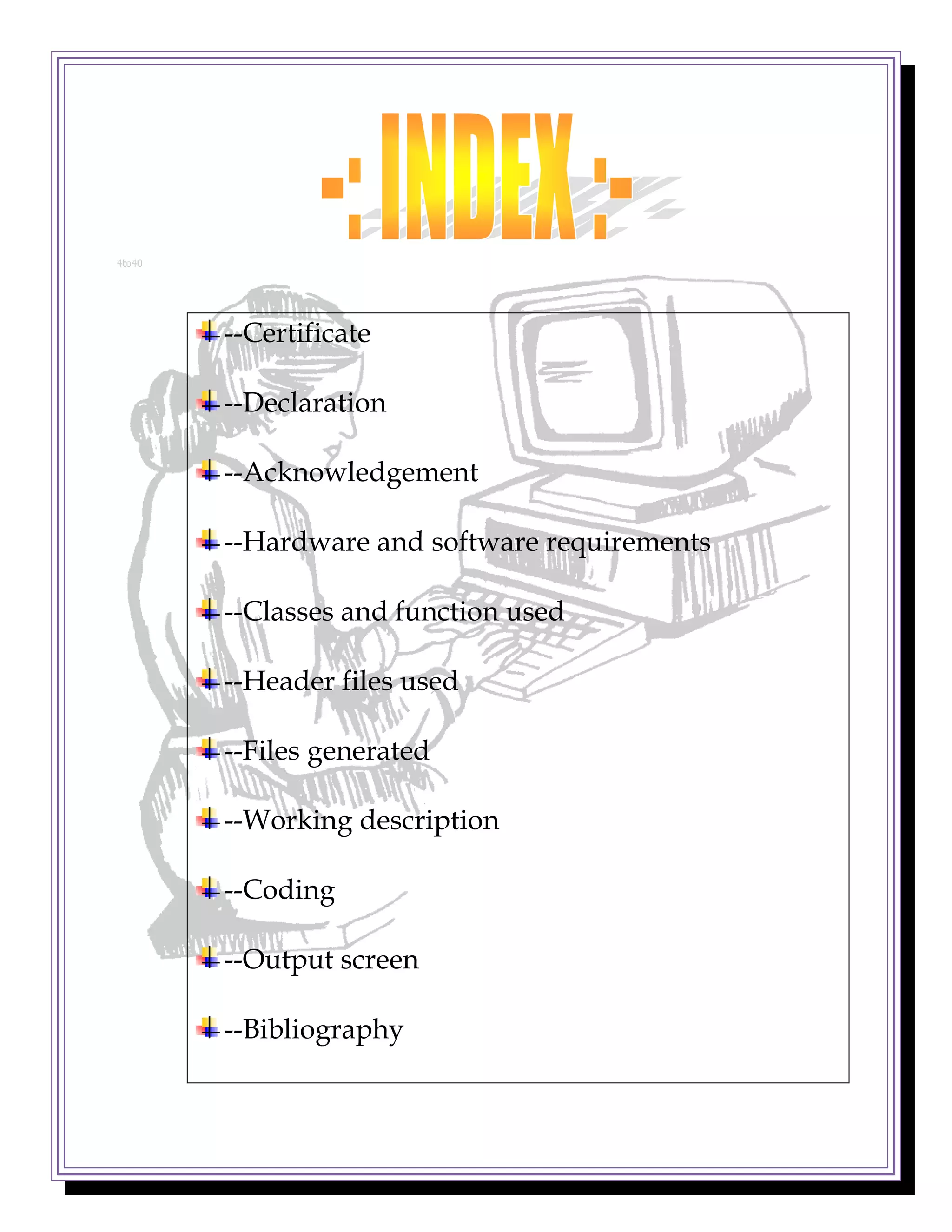 Computer science class 12 project on Super Market Billing | PDF