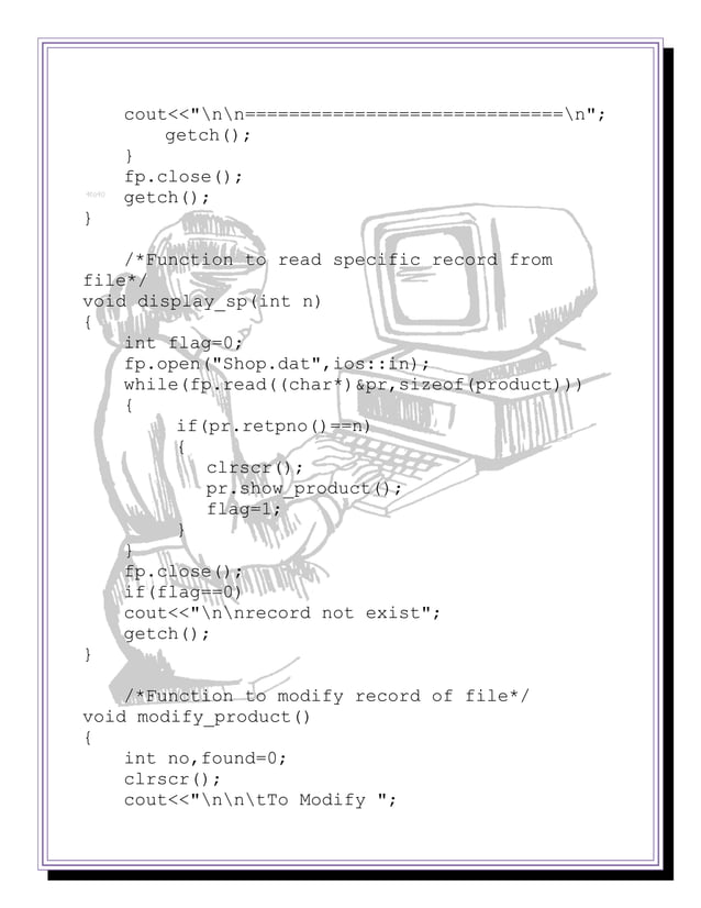 Computer science class 12 project on Super Market Billing | PDF | Operating Systems | Computer ...