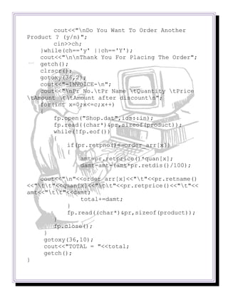 Computer science class 12 project on Super Market Billing | PDF