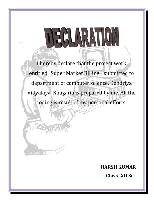 Computer science class 12 project on Super Market Billing | PDF | Operating Systems | Computer ...