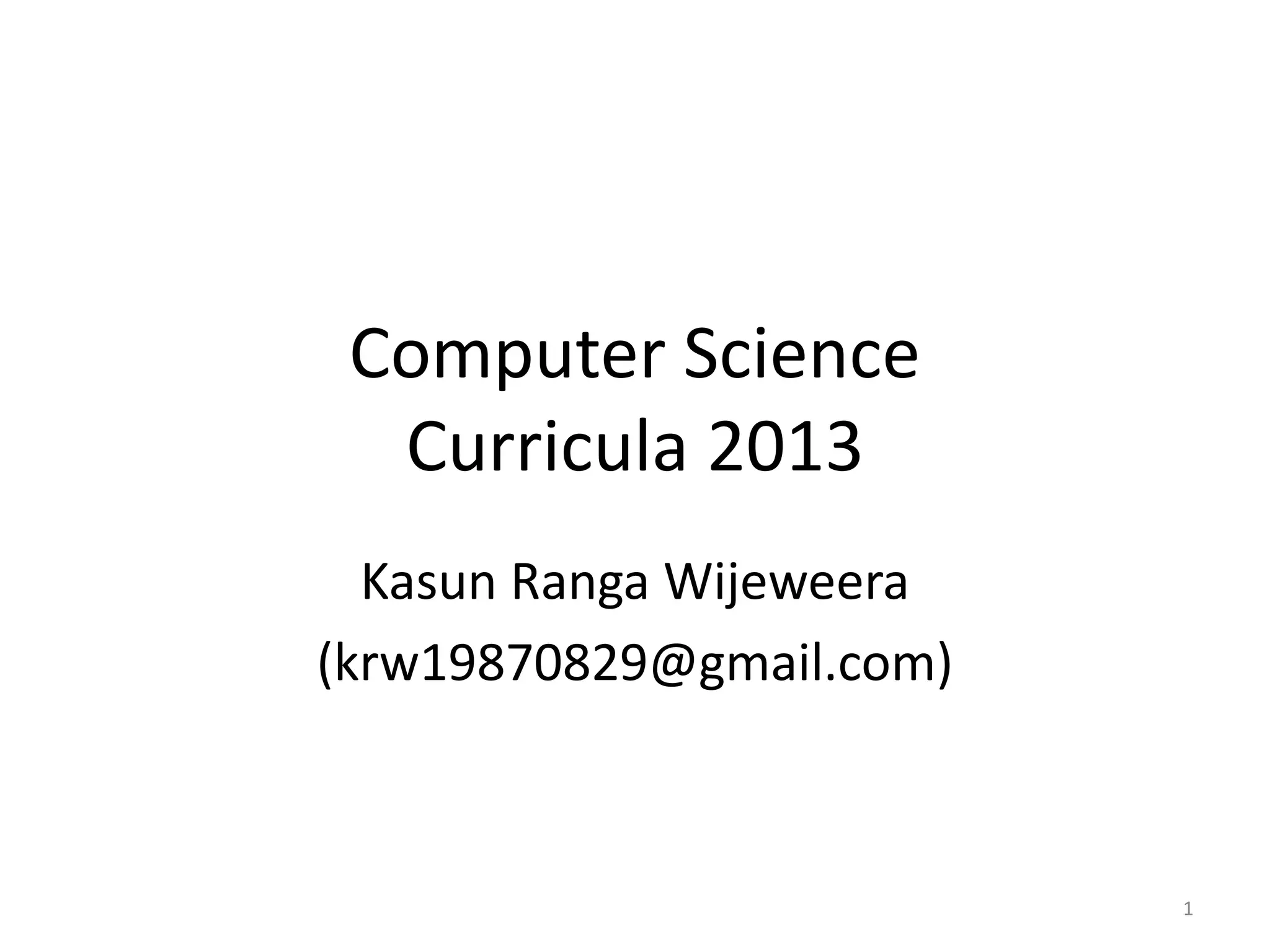 Computer Science Curricula 2013 Ppt