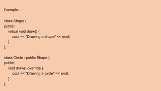 Polymorphism and Virtual Functions ppt bioinformatics | PPTX | Programming Languages | Computing