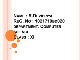 computer science tokens in c++ for school students | PPTX