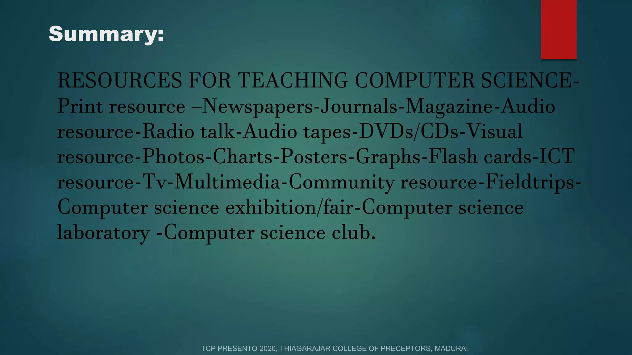Computer Science Teaching Resources Ppt