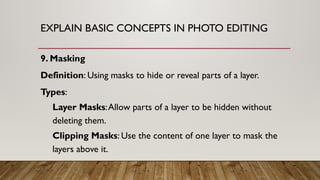 COMPUTER SCIENCE 2.pptx Basic Concepts in Photo Editing | PPTX