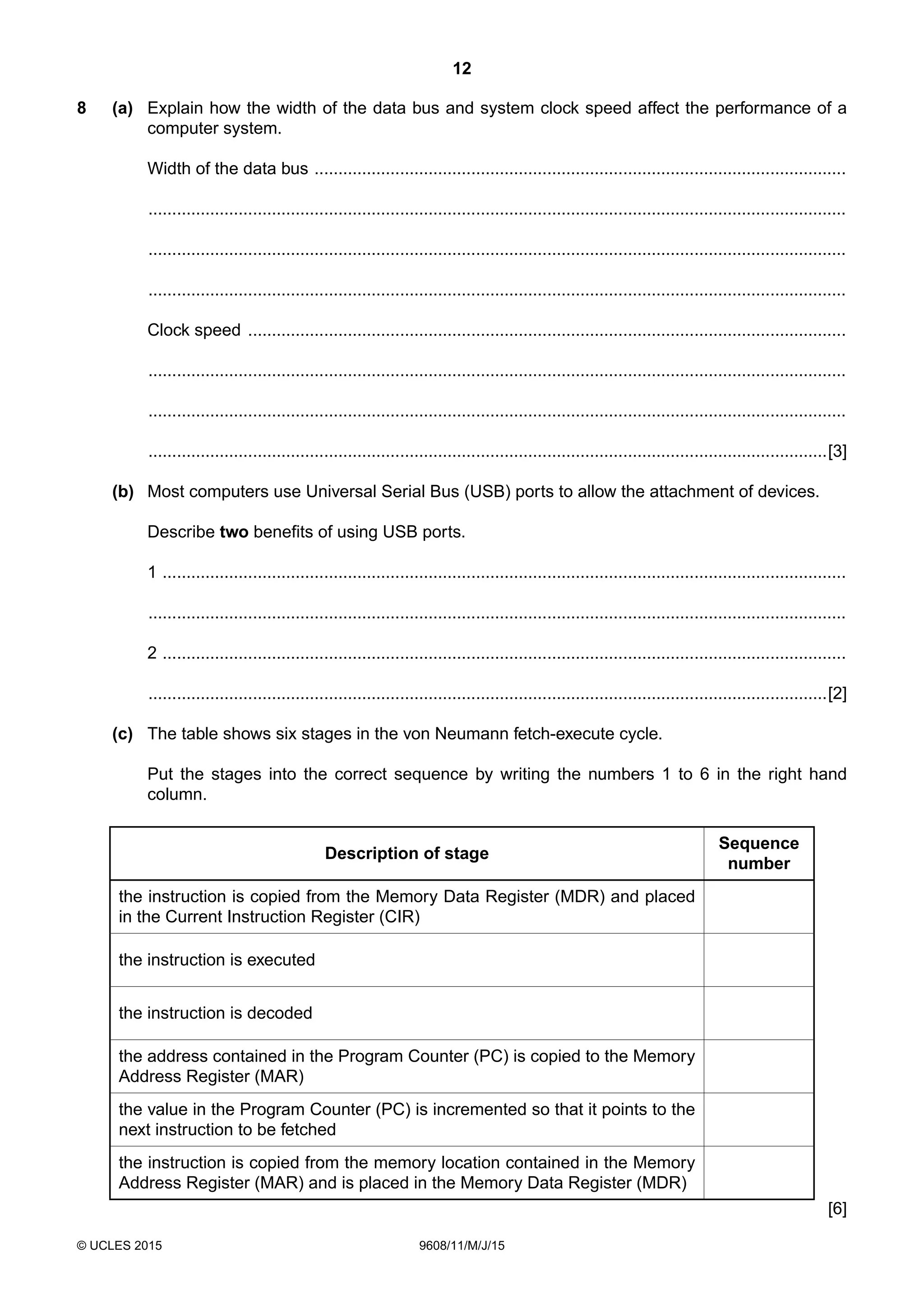 Computer science (9608) 2015 summer qp 11 Cambridge Zimsec | PDF