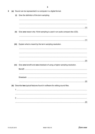 Computer science (9608) 2015 summer qp 11 Cambridge Zimsec | PDF