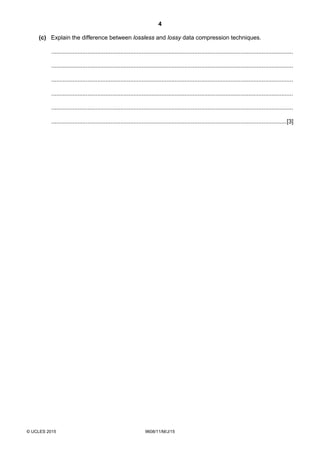 Computer science (9608) 2015 summer qp 11 Cambridge Zimsec | PDF