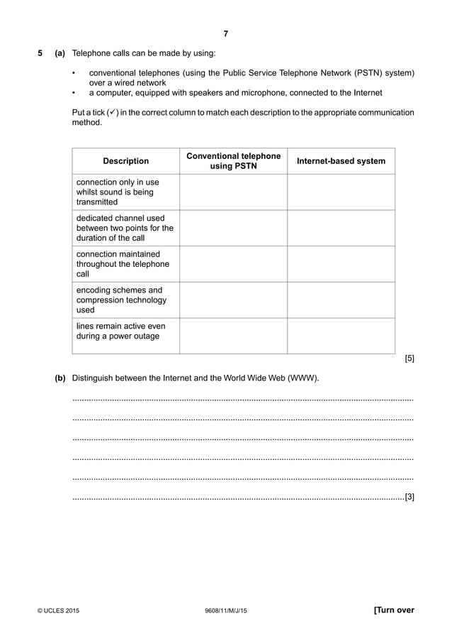 Computer science (9608) 2015 summer qp 11 Cambridge Zimsec | PDF