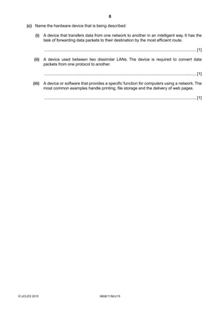 Computer science (9608) 2015 summer qp 11 Cambridge Zimsec | PDF