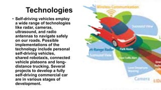 technologies of a self driving car | PPT
