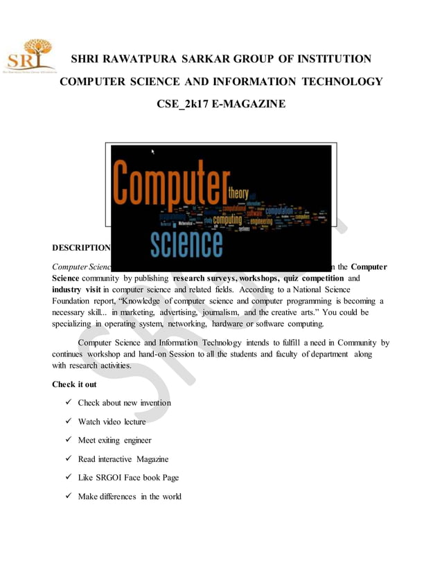 Computer science and information technology | PDF