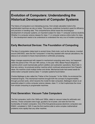 Best Computer Science Classes for Class 11: Learn and Excel | PDF