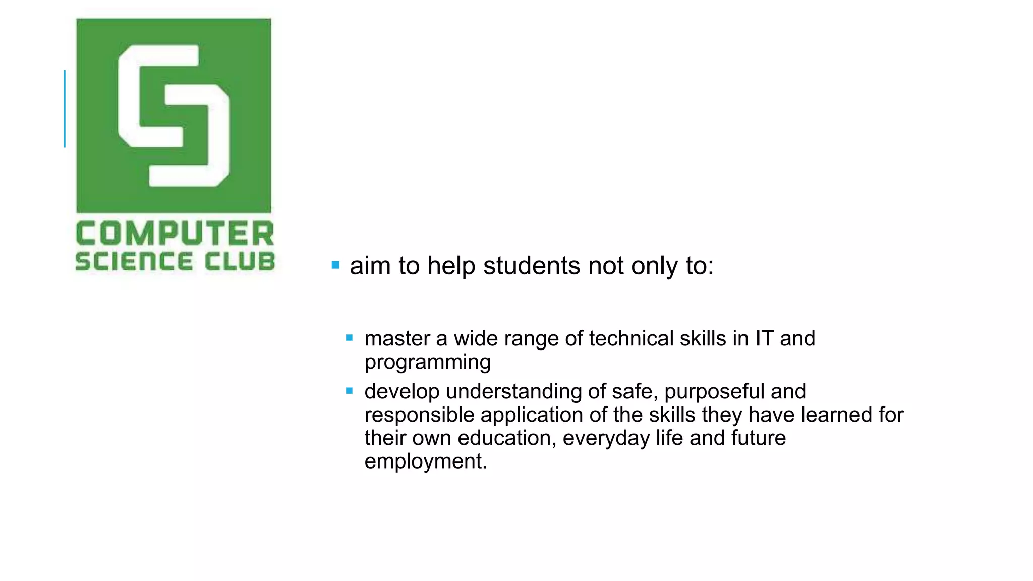 Computer science clubs in schools | PPTX