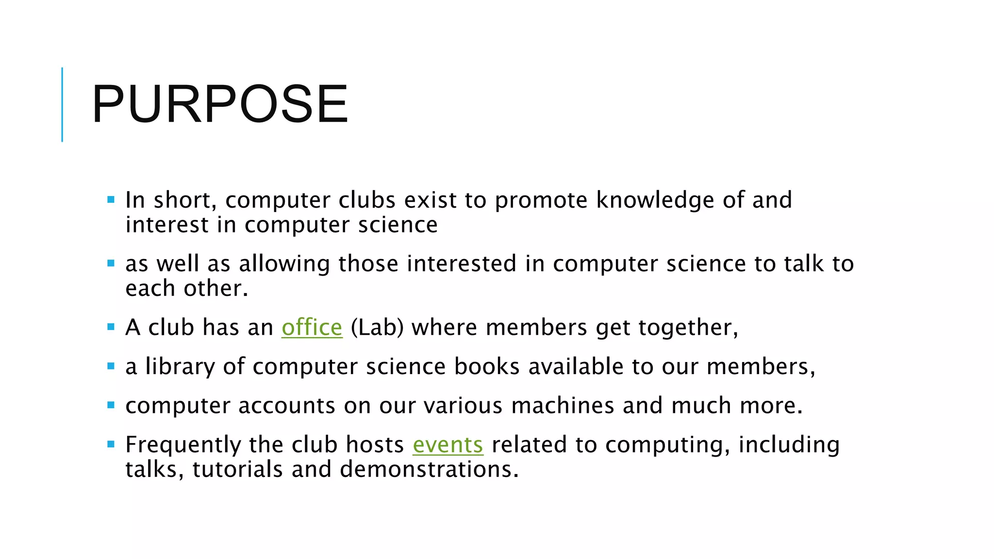 Computer science clubs in schools | PPTX