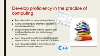 Computer science curriculum based on Program learning outcomes and ...