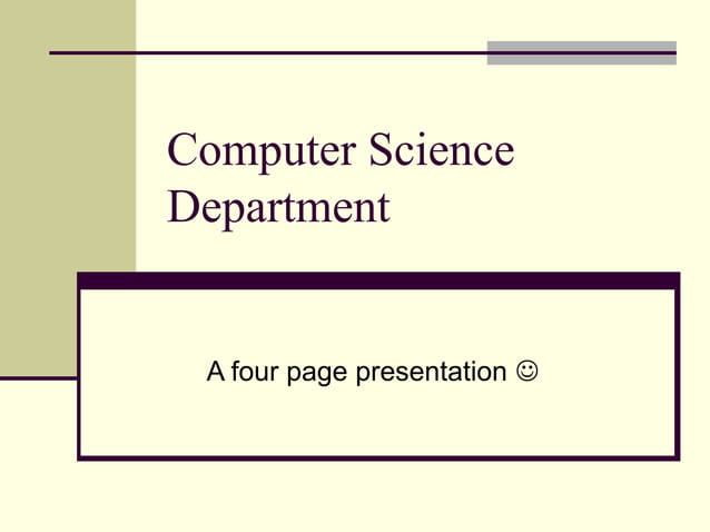 Computer science department - a four page presentation | PPT