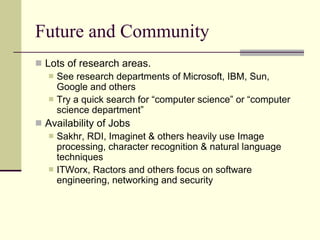 Computer science department - a four page presentation | PPT