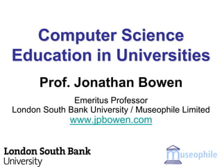 Computer science education in universities | PPT