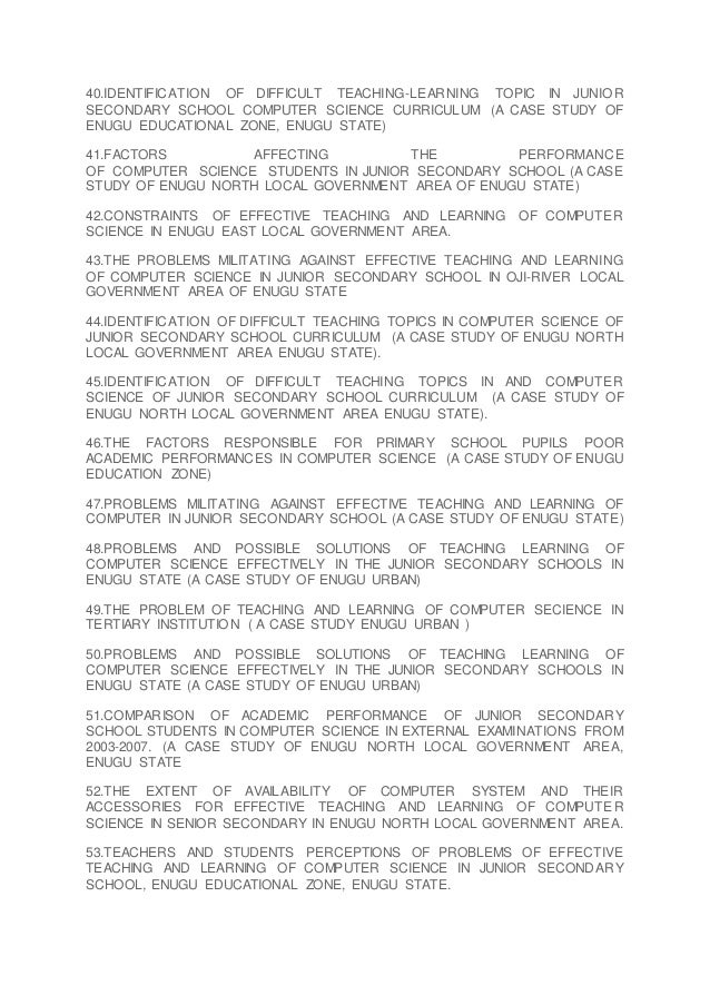 Computer science education project topics and materials | PDF