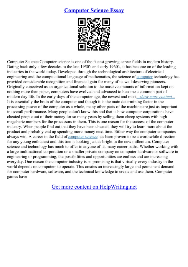Computer Science Essay | PDF