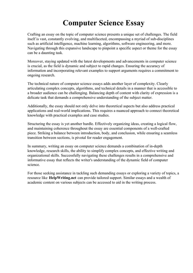 Computer Science Essay | PDF | Celebrity Families | Pop Culture