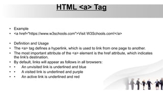 HTML TAGS | PPTX