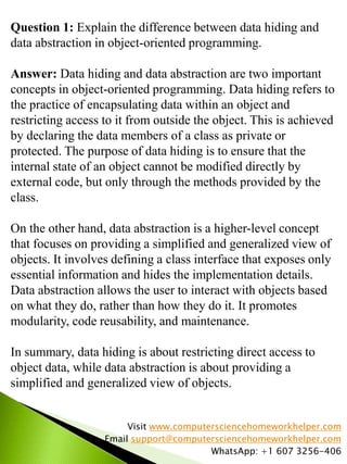Computer Science Homework Help | PPTX
