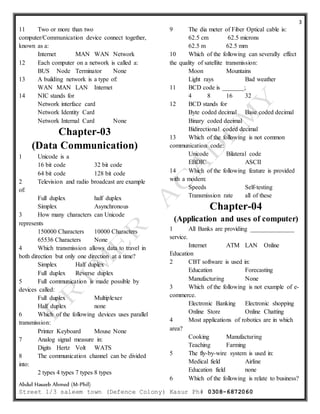 Computer science important short questions ICS Part 1 | DOCX