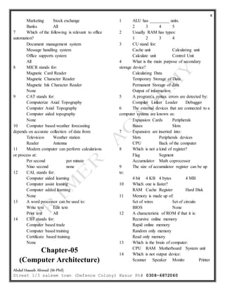 Computer science important short questions ICS Part 1 | DOCX