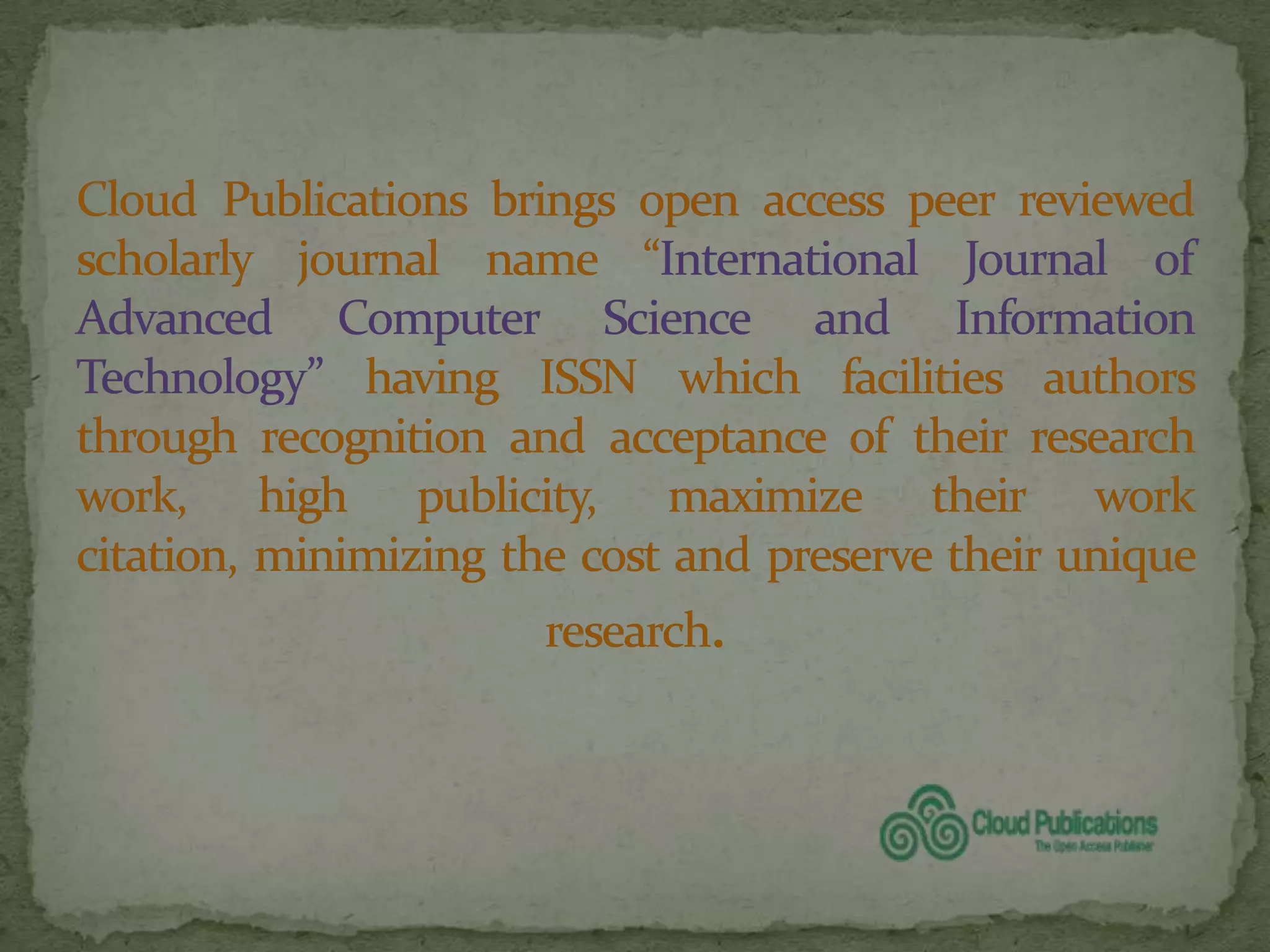 Computer science journal | PPTX