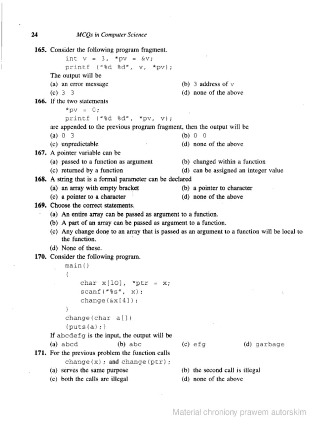 Computer science objective questions | PDF