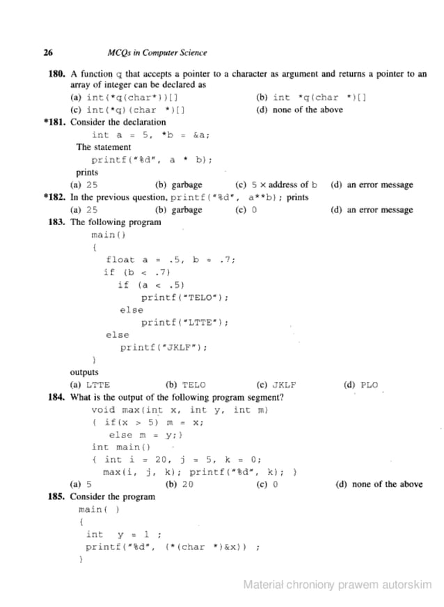 Computer science objective questions | PDF