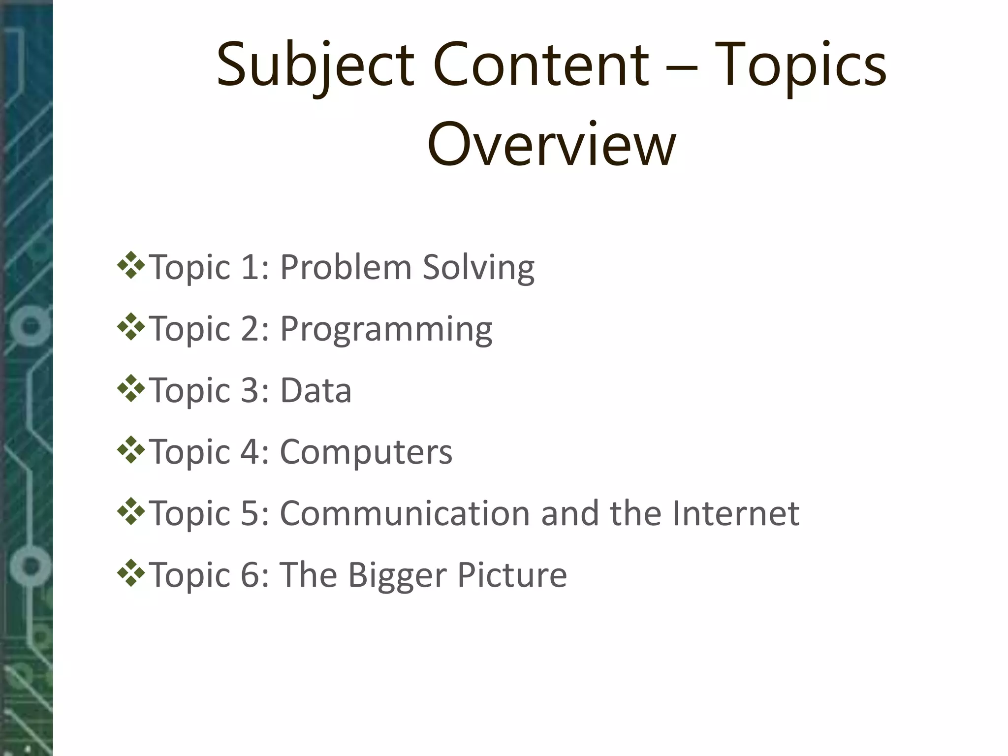 GCSE Computer Science Outline | PPT