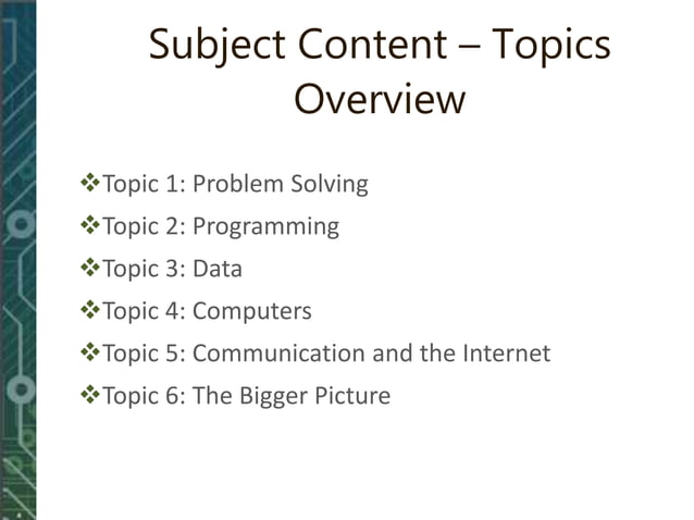 GCSE Computer Science Outline | PPT