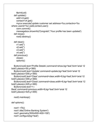Computer science project on Online Banking System class 12 | PDF