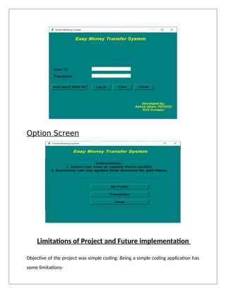 Computer science project on Online Banking System class 12 | PDF