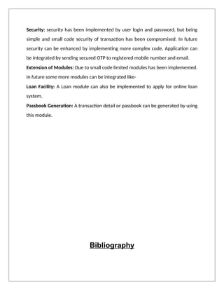 Computer science project on Online Banking System class 12 | PDF