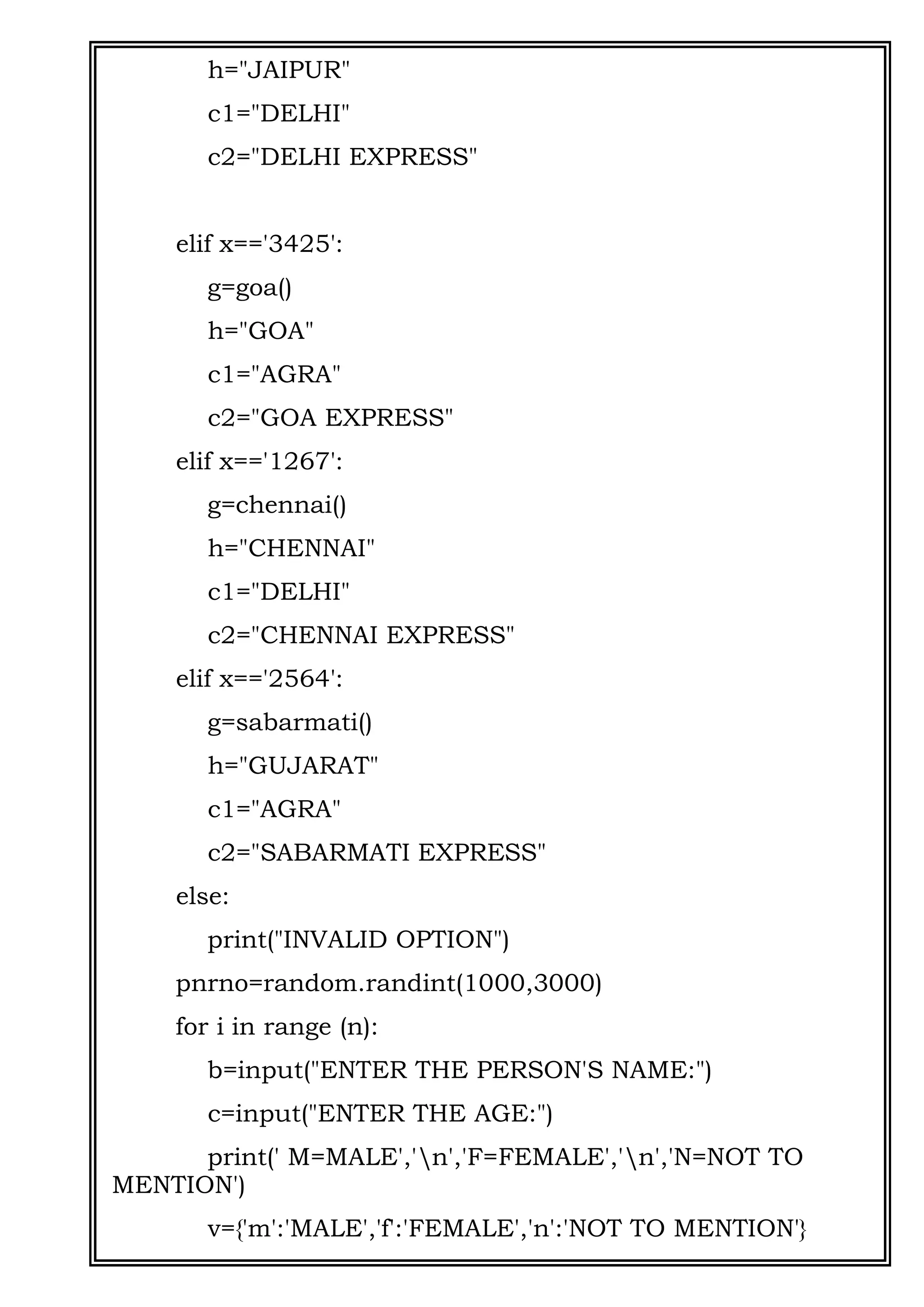 Computer Science Project Of Railway Reservation System Python