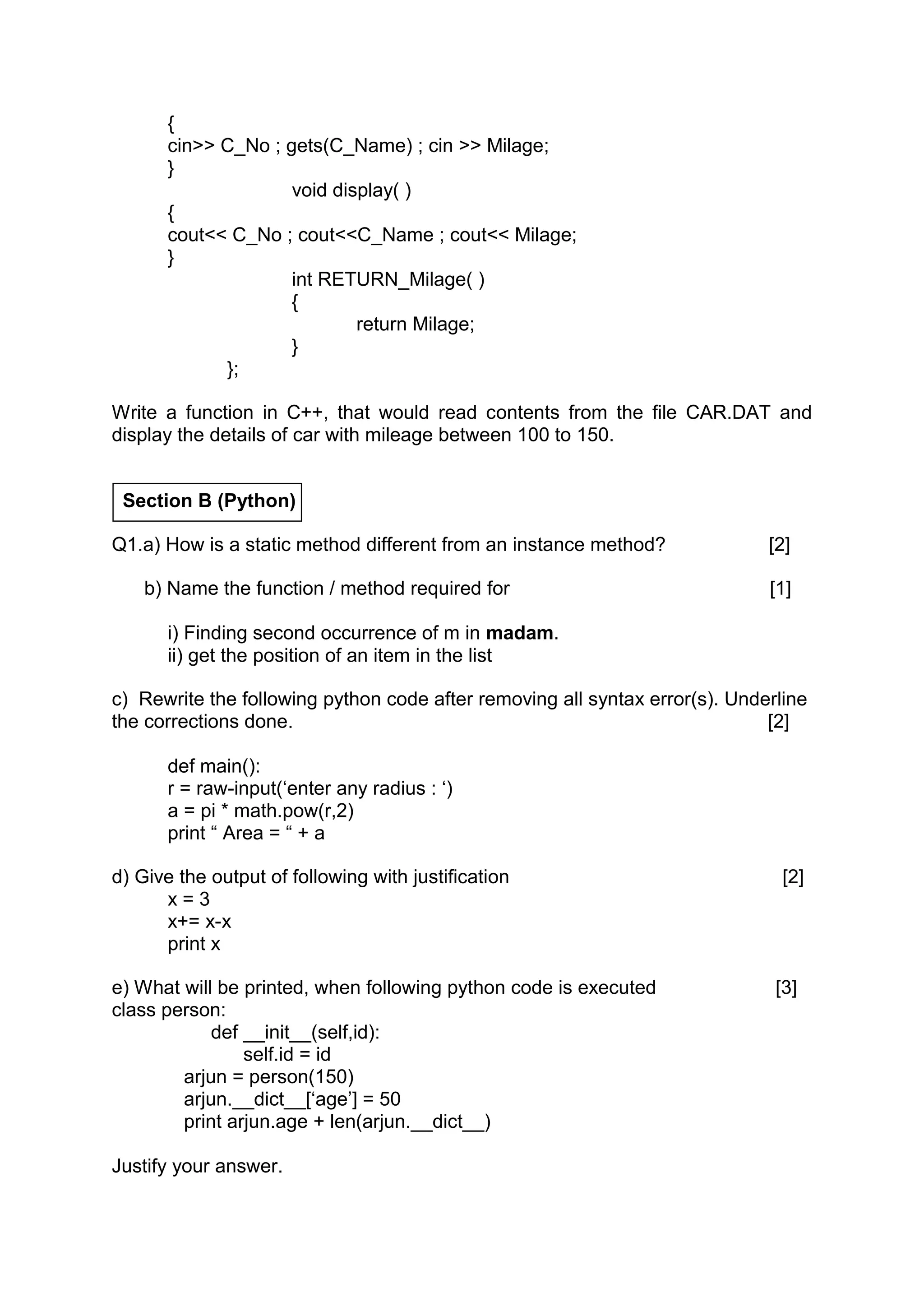 Computer Science Sample Paper 2015 | PDF | Programming Languages | Computing
