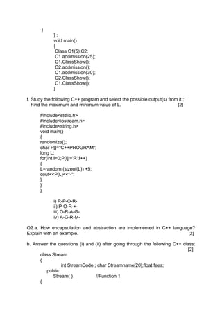 Computer Science Sample Paper 2015 | PDF | Programming Languages ...