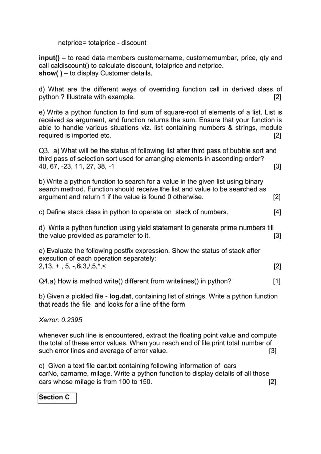 Computer Science Sample Paper 2015 | PDF | Programming Languages | Computing