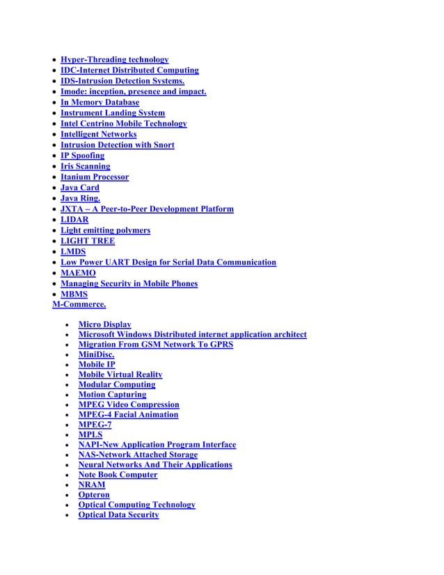 Computer science seminar topics | DOCX | Computing | Technology & Computing
