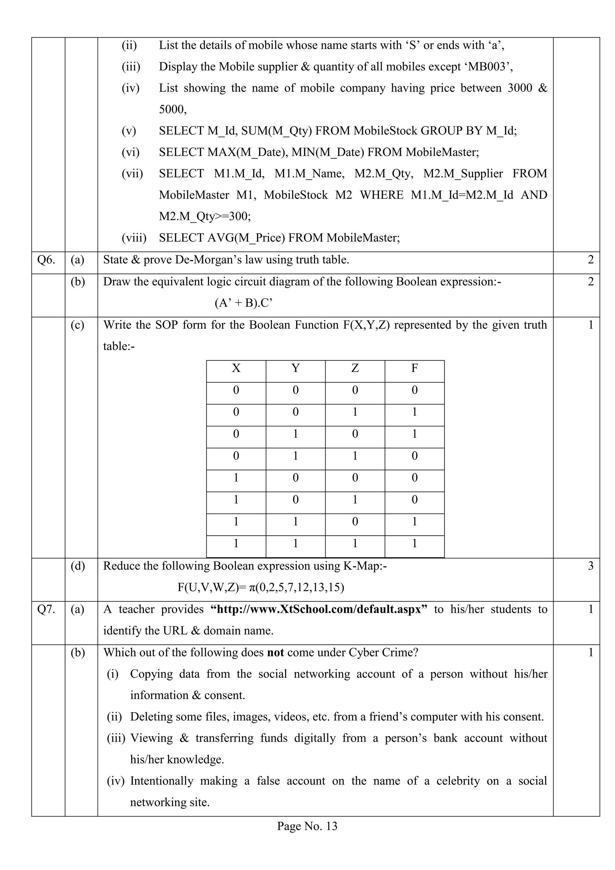 Computer science sqp | PDF | Free Download